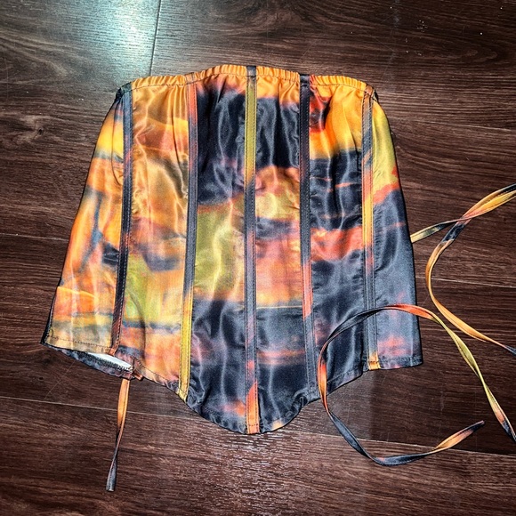 PrettyLittleThing | Tops | Abstract Bandeau Corset Never Worn Size 6 ...